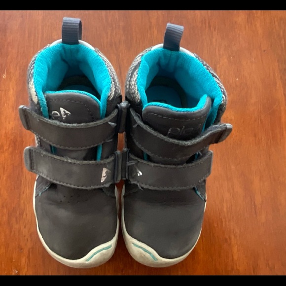 PLAE | Shoes | Plae Ankle High Velcro Sneakers Gray Teal | Poshmark